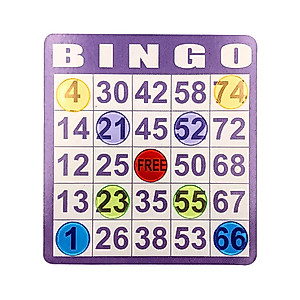YH Poker Yuanhe Bingo Cards Game Set - Includes 100 Bingo Cards and 1000 Colorful Transparent Bingo Chips, Great for Bingo Games,Card Games, School Classroom Games,Family Gathering Activity