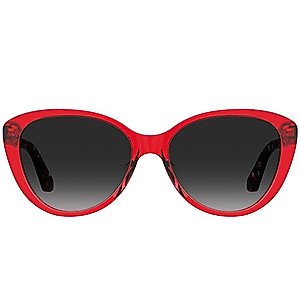 Kate Spade New York Women's Visalia/G/S Cat Eye Sunglasses, Red, 55mm, 16mm