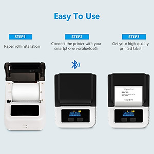 Mini Bluetooth Thermal Label Maker with Multi-Purpose Square Self-Adhesive Label