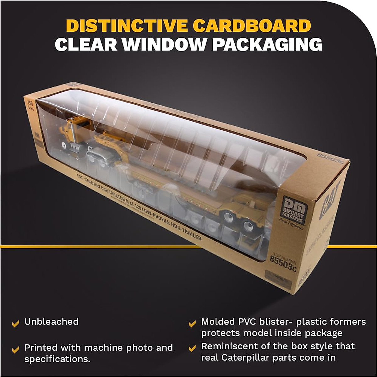 1:50 Caterpillar CT660 Day Cab Tractor with XL120 Low-Profile HDG Trailer - Core Classics Series - 85503C