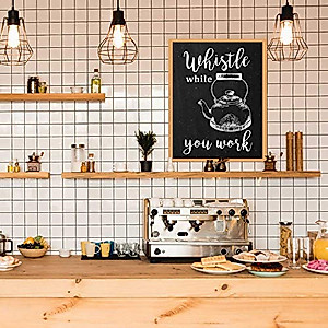 Zonon 9 Pieces Kitchen Wall Posters Funny Farmhouse Kitchenware with Sayings Posters Decor with 40 Glue Point Dots for Restaurant Cafe Bar Kitchen Dinning Room Decorations (Black,11 x 14 Inch)