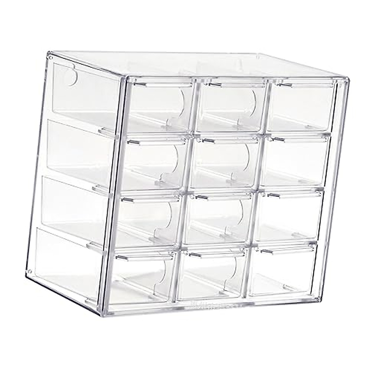 kowaku Mini Drawer Organizer Small Organizer with Drawers Transparent Large Capacity Beads Organizer Desktop Storage Box for Art Supply Office, 12 Drawers