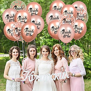 24 Pcs Rose Gold Bride To Be Balloons Bachelorette Party Decorations Rose Gold Bridal Shower Balloons Bachelorette Balloons for Wedding Bridal Shower Engagement Bachelorette Party Supplies