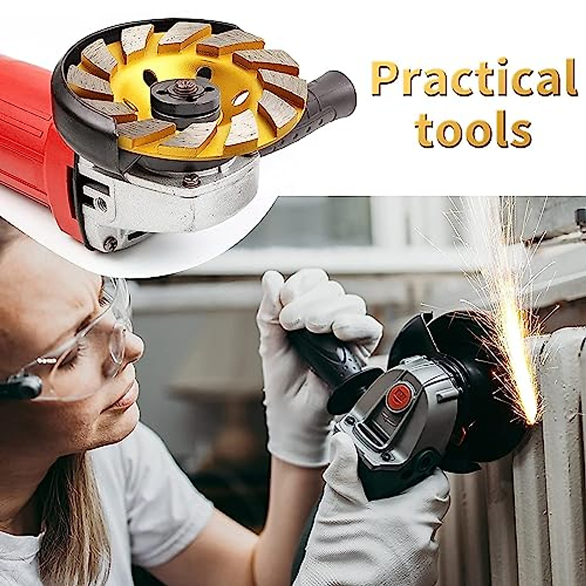 sansheng Concrete Grinding Wheel 4 inch,Diamond Cup Wheel Angle Grinder Wheels Grinding of Concrete,Granite 2 Pieces