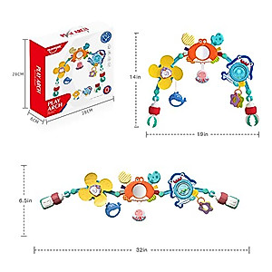 Eners Baby Play Arch Crib Toys, Activity Arch Toy, Crib Mobile for Pack and Play, Mobile for Bassinet, Crib Toys for Babies Boys Girls (Blue)