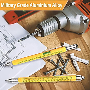 Multi-tool Pen 2 Pack 2022 Upgrade [Stylus, Ballpoint Pen,with 6 Replacement refills, 4" Ruler, Level, Phillips Screwdriver,LED] Christmas Gifts for for Men Dad Fathers Day, Cool Gadgets Gifts