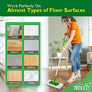 HOMEXCEL Reusable Microfiber Mop Pads Compatible with Swiffer Sweeper-Washable Wet Pad Refills for Wet & Dry Use, Floor Cleaning Mop Head Pads Refills for Household Cleaning, Pack of 2, White