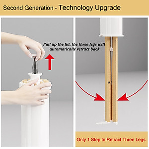 Tripod Drying Rack Portable, Foldable Drying Rack Clothing with 12 Wood Drying Arms, Standing Laundry Hanger Rack Round Collapsible & Portable Handle for Laundry Room, Balcony, Bedroom, RV