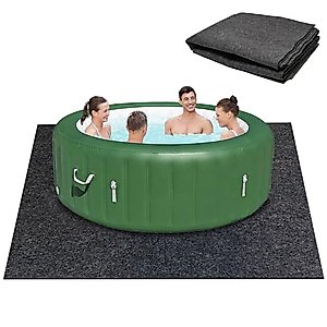 Royxen Hot Tub Mat 74" x 74" Hot Tub Floor Protector Water-Absorbing Anti-Slip Floor Mat Washable Equipment Mat