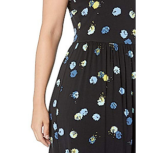 Amazon Essentials Women's Tank Waisted Maxi Dress (Available in Plus Size), Black Graphic, 3X