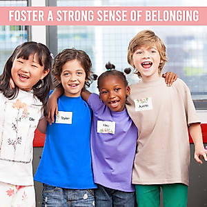 Hadley Designs 56 Floral Self Adhesive Name Tags Sticker for Kids - Name Tag Stickers for Kids Name Labels for School, Nametags Labels for Classroom Labels for Teachers, Sticky Name Tags for Clothes