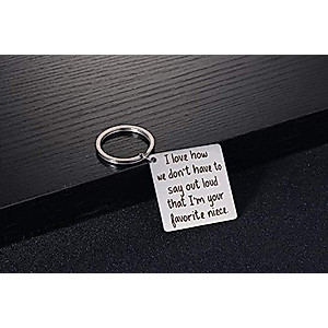 Ukodnus Keychain for Aunts and Uncles, I'm Your Favorite Niece Keychain, Stainless Steel, White, Unisex Gift for Birthdays, Christmas, Valentine's Day