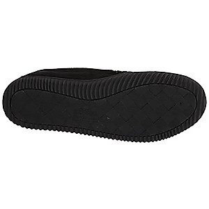Dearfoams Men's Niles Corduroy Moccasin Slipper, Black, Small