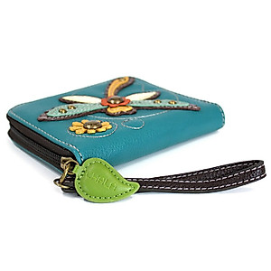 Chala Dragonfly Zip Around Wallet Wristlet - Vegan Leather