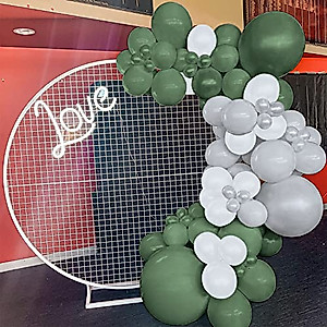 Sugoiti Retro Theme Balloons Garland Arch Kit Retro Green Gray White Colors Latex Balloon 147PCS for Baby&Bridal Shower Birthday Party Wedding Engagement
