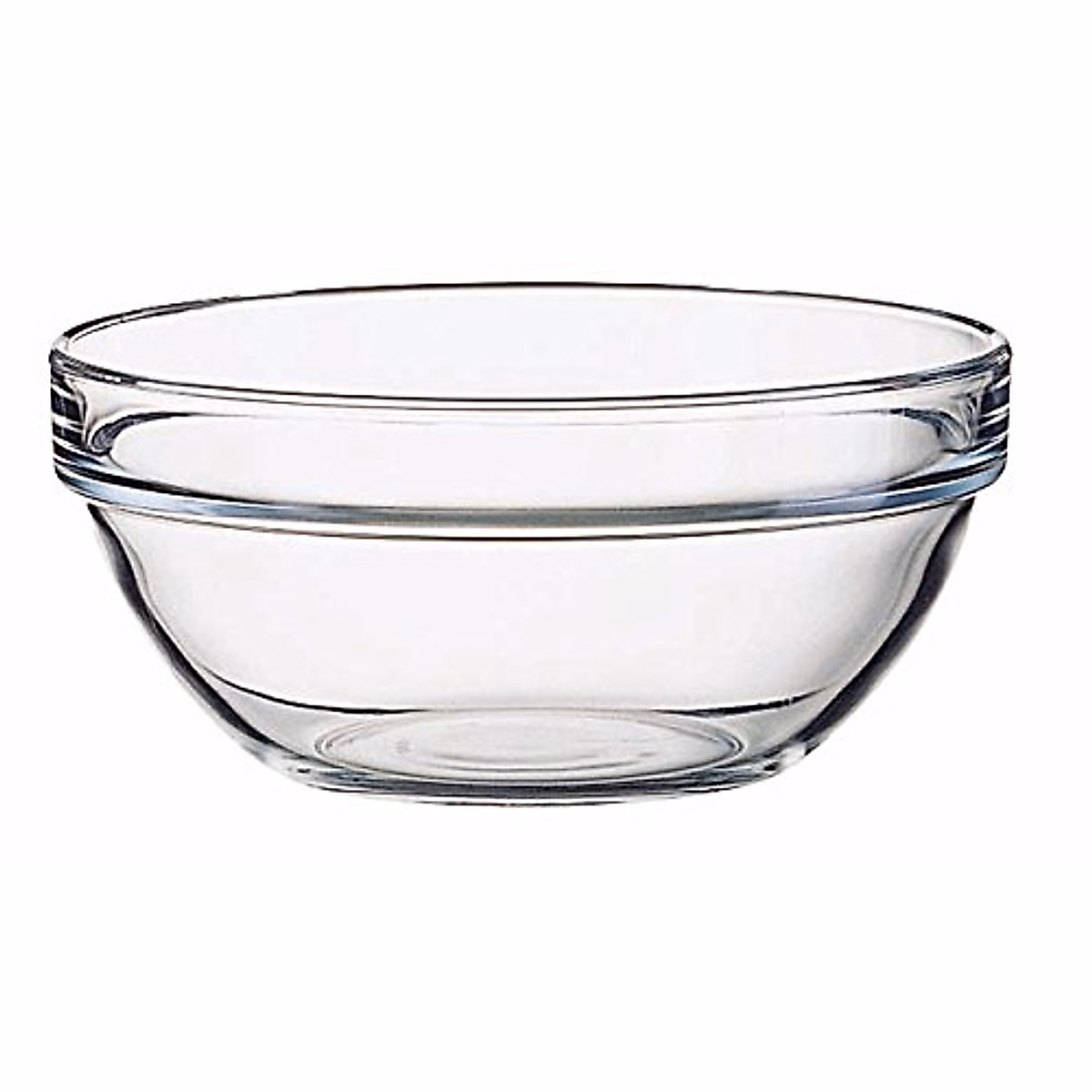 Luminarc Stackable Glass Bowls Set with White Lids, STD, Clear