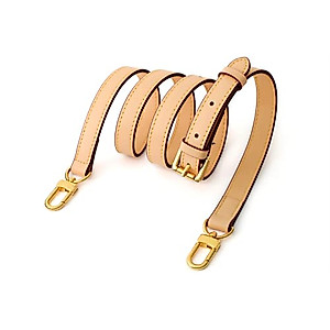 GOXTECH Vachetta Leather Adjustable Crossbody Strap for ， women's crossbody handbags (Beige)