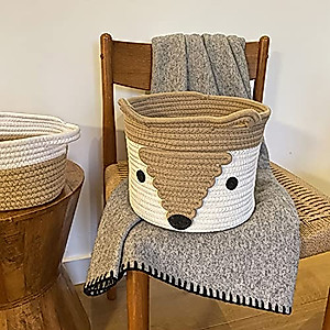 Levtex Baby - Fox Rope Storage Basket - Nursery Accessories - Measurements: (8 x 8 x 10in.)