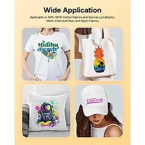 Hiipoo 10pc Light Heat Transfer Paper 8.5x11" Iron-on Transfer Paper for T-Shirt Sheets Printable and Washable Transfer Paper for Inkjet Printer