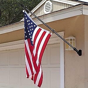 ESTTOP Flag Pole Holder Bracket, Multi-Position Mounting Bracket with Hardwares for Outside, Premium Aluminum Alloy Water Resistant Rust Free Flagpole Holder for House(Black)