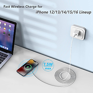 ZEROLEMON Magnetic Wireless Charger [10ft], Compatible with Mag-Safe Charger, Fast Wireless Charging Pad for iPhone 12/13/14/15 Pro Max, iPhone 14/15 Plus, iPhone 13/12 Mini, AirPods - White
