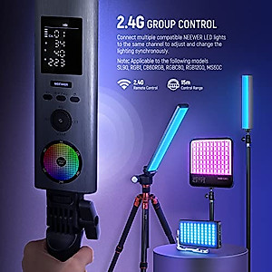 NEEWER RGB Light Wand with 2.4G/APP Control, Upgraded 360° Touchable RGBWW Hue Mixer Photography Handheld LED Video Lighting Stick with 2500K-10000K, CRI/TLCI97+, 18 Scenes, 7.4V/31Wh Battery, BH30S