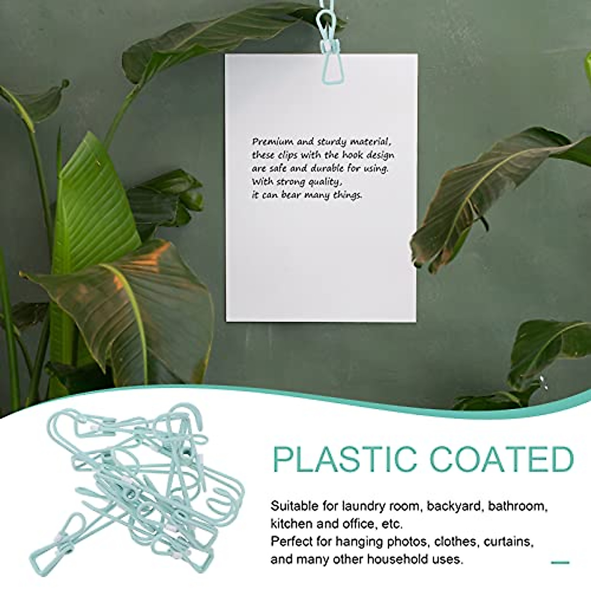 DOITOOL Towel Hooks Towel Hooks 10pcs Windproof Clothespins with Hook Green Clothes Hook Holding Clothes Shoes Socks Gloves for Home Door Wall Cloth Hanger Towel Hook Towel Hook