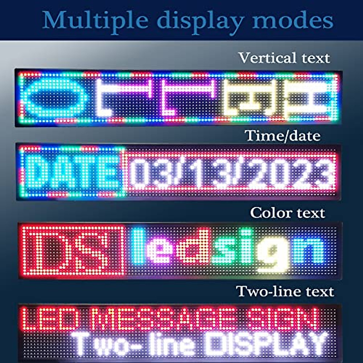 Scrolling LED Sign with WiFi P10 Outdoor 40" x 8" LED Display Programmable LED Sign Perfect Solution for Advertising