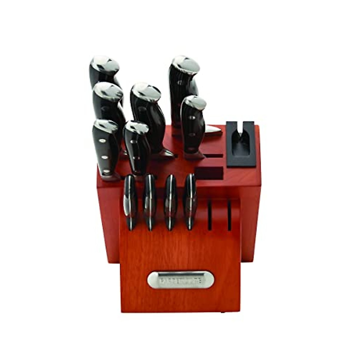 Farberware Edgekeeper Professional 15-piece Forged Triple Riveted Knife Block Set with Built-in Edgekeeper, Black
