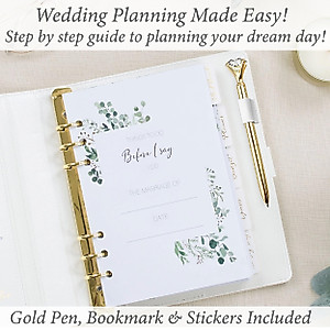 Wedding Planner Book and Organizer for The Bride -Faux Leather, Gold Foil 'Future Mrs' Wedding Binder I Includes Pen, Bookmark & Stickers I Engagement Gifts for Women I Wedding Planning Book Checklist