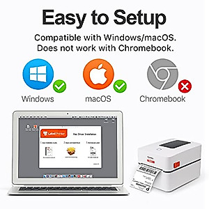 Thermal Shipping Label Printer - Direct Thermal High Speed Printer - Compatible with Amazon, Ebay, Etsy, Shopify - 4×6 Label Printer & Multifunctional Printing - Compatible with Windows/Mac OS