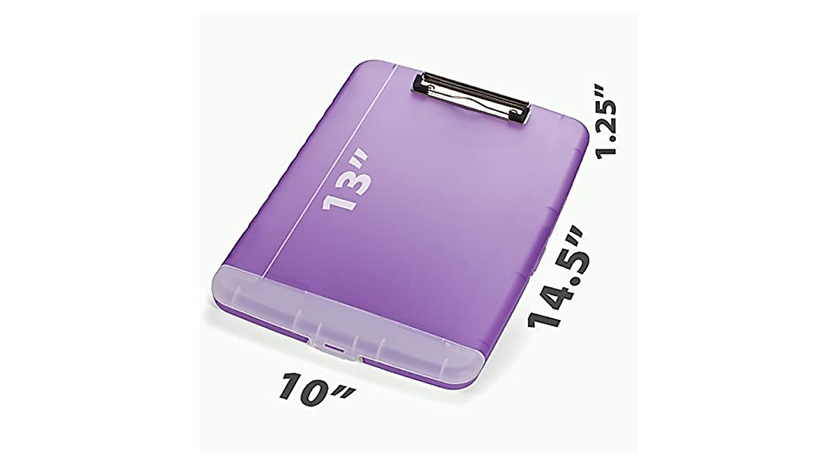 Officemate Slim Clipboard Storage Box - Purple