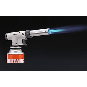 Iwatani PRO2 Culinary Professional Kitchen Butane Torch | Adjustable Flame Shape Strength 2700 F | Sous Vide Crème Brulee Pastries | Anti-flare | Incl. Stabilizing Stand | Butane Fuel Not Included