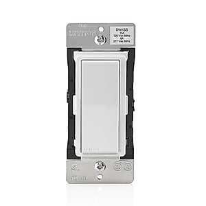 Leviton DW15S-1BZ Decora Smart Wi-Fi 15A Universal LED/Incandescent Switch, Works with Amazon Alexa, No Hub Required, 1-Pack, White