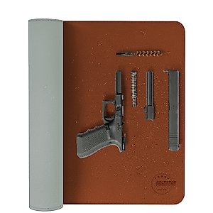 Koltster Gun Cleaning Mat, Waterproof/Durable Cleaning Pad for Gun Maintenance 32"x16" Protective Mat (Brown/Grey)
