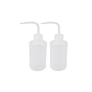 SYBL 2Pcs 150ml 5oz Safety Wash Bottle with Bent Tip Narrow Mouth Plastic Squeeze Watering Containers Label Tattoo Wash Bottle