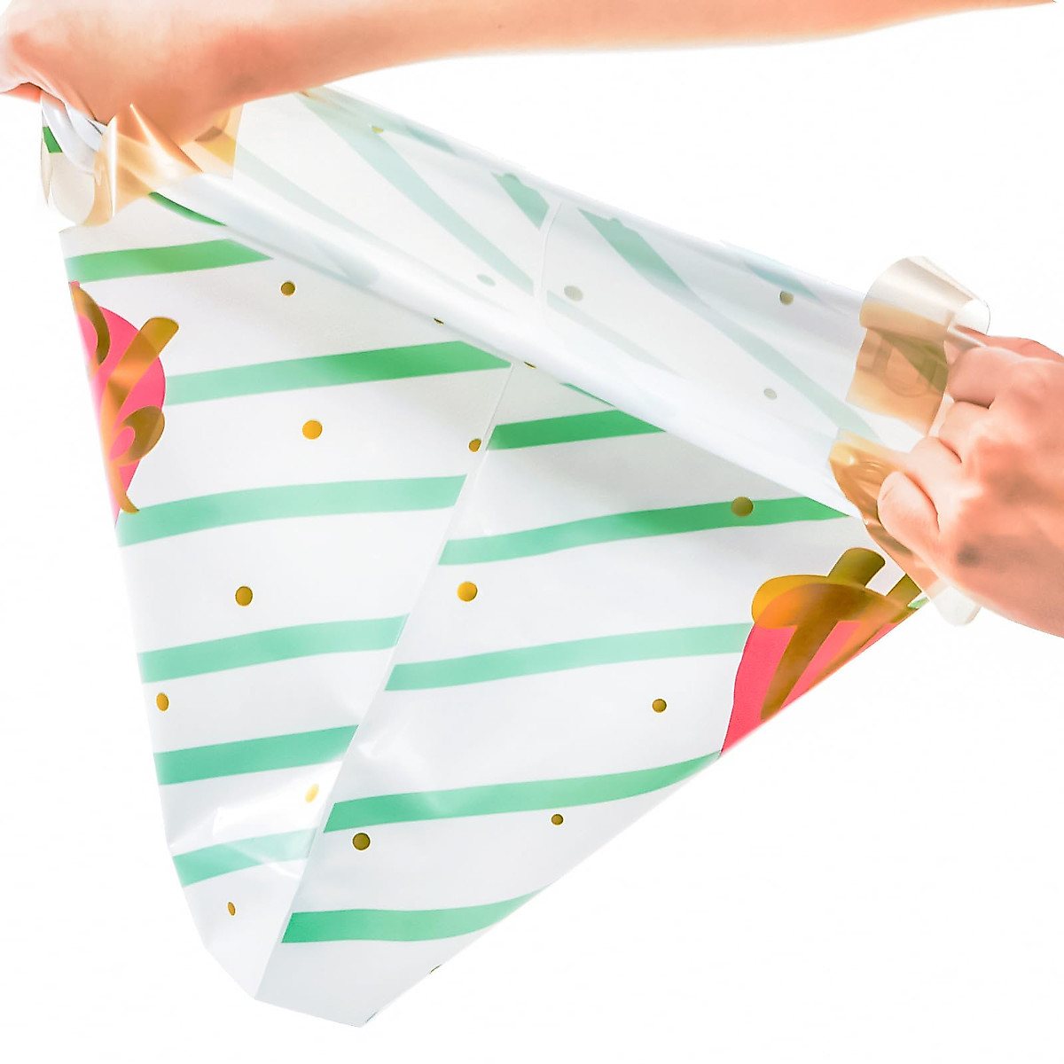 Elsjoy 80 Pack Thank You Bags Plastic Shopping Bags, 14 x 12 Thick Merchandise Bags Reusable Boutique Bags with Loop Handle, Heart and Stripe Retail Gift Bags for Parties, Business, Wedding Favor