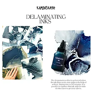 KAMENSKAYA Delaminating Alcohol Ink Set #9 - Self-Splitting Alcohol Inks - 3 pcs 1.35 fl oz (40 ml) Each