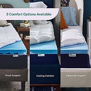 Sleep Innovations Dual Layer 4 Inch Memory Foam Mattress Topper, California King Size, Medium Support, 2 Inch Cooling Gel Memory Foam Plus 2 Inch Pillow Top Cover