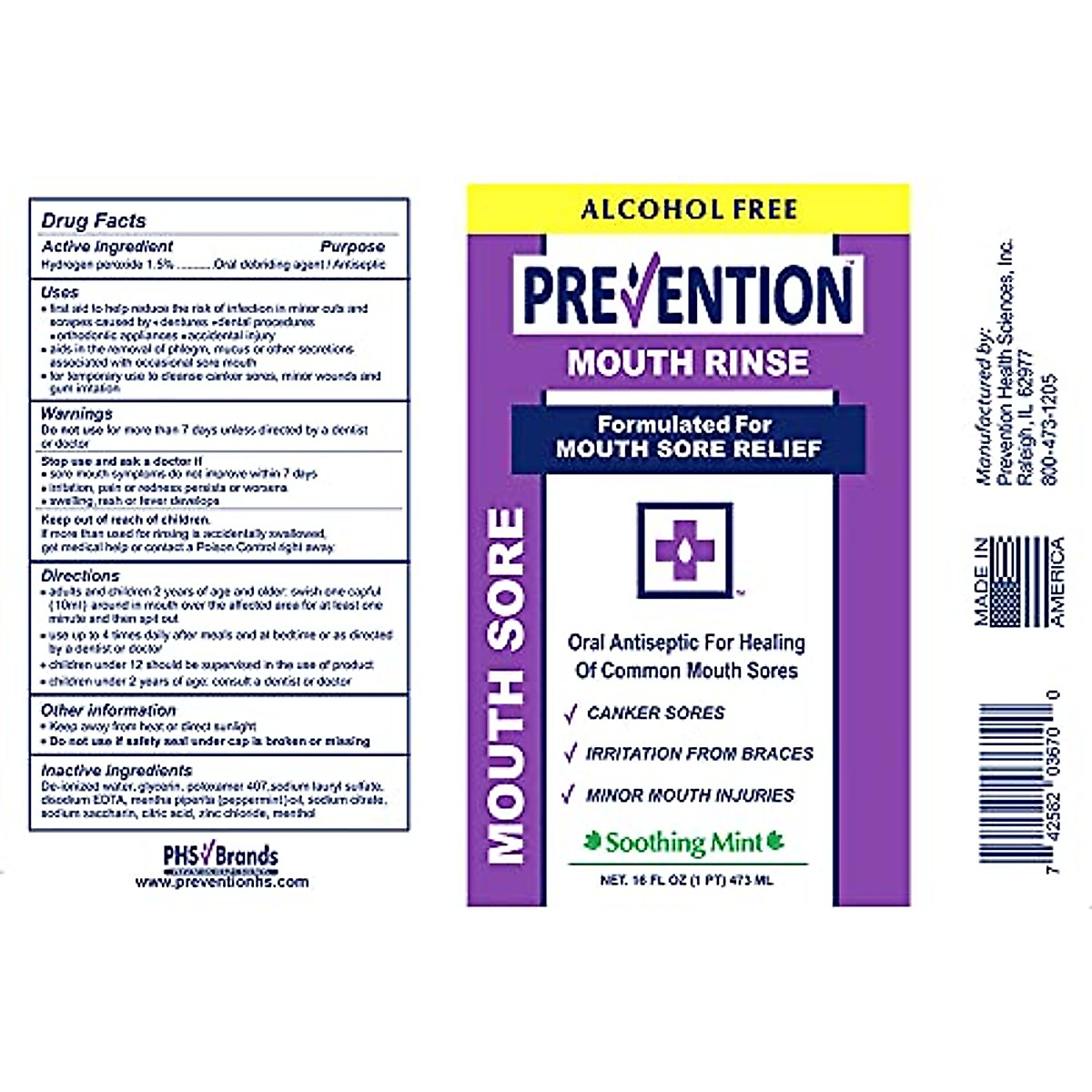 Prevention Mouth Sore Mouth Rinse | Canker Sore Treatment - 4 Pack