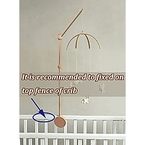 Yimisya Wooden Baby Crib Arm - Anti-Slip Crib Mobile Bed Bell Holder Arm DIY Mobile Hanger Kit for Crib & Nursery Decor