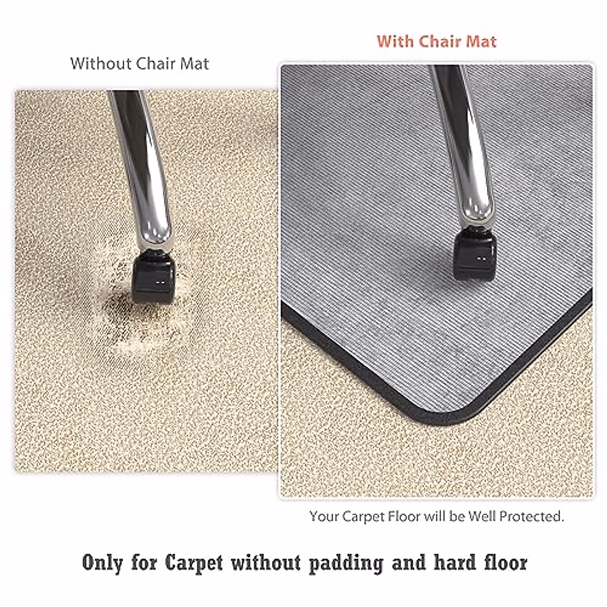 Heavy Duty Office Chair Mat for Carpet and Hardwood Floor Bohemian Desk Chair Mat Rug 36'' x 48'' Jacquard Woven Surface Floor mats for Office Home