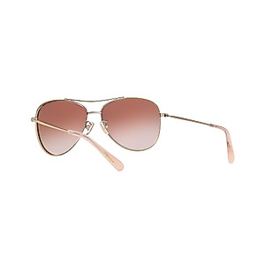 Coach HC7079 Sunglasses, Light Gold/Rose Gold Gradient Mirrored, 58 mm