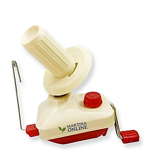 Martina Online Yarn Winder into Organized Balls Tangle-Free with Portable Hand Operated Yarn Ball Winder Making Knitting and Crocheting Like a Breeze with Fixing Clamping Hook.