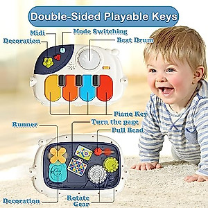 Baby Play Gym Baby Mat, Baby Activity Center Gym Kick Play Piano Musicial Lights, Baby Tummy Time Mat Gift for Infant Babies Newborn Toddlers Boys Girls