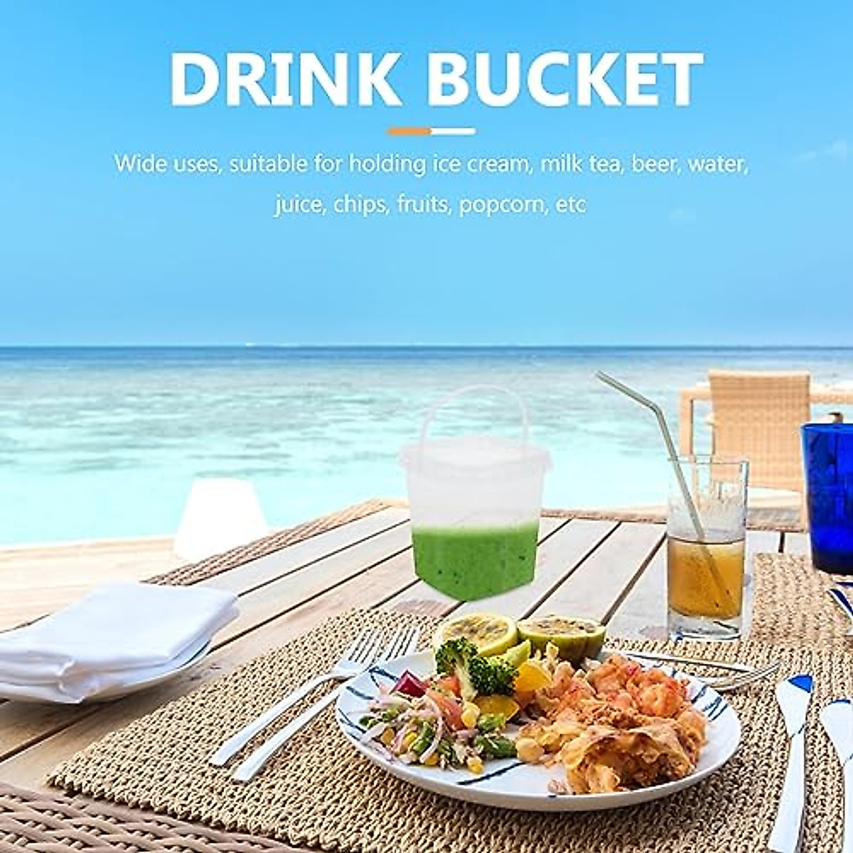 ULTECHNOVO Clear Buckets with Lid, 10pcs Clear Ice Cream Bucket Reusable Freezer Storage Tubs Food Storage Containers for Homemade Ice Cream Meal Prep Yogurt Soup 500ml