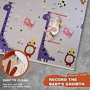 Extra Large Thick Crawling Playmats, Baby Play Mat, Foam Play Mat for Baby Floor Play, Waterproof Foldable Baby Crawling Mat, Soft Thick Baby Mat, 77.5x69.6x0.39''