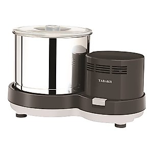 Tabakh Max 2-Liter Stone Wet Grinder with Atta Kneader & Coconut Scraper, 110V, Gray