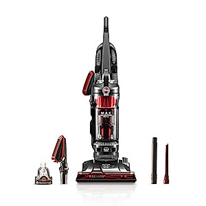 Hoover WindTunnel 3 Max Performance Pet, Bagless Upright Vacuum Cleaner, HEPA Media Filtration, For Carpet and Hard Floor, UH72625, Red