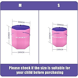 Kangaroo Hoppers Gymnastics Octagon Tumble Mat 24"x26" with Carrying Handles, Somersault Backbend Tumbling Trainer for Home Gym Exercise (Purple/Pink)